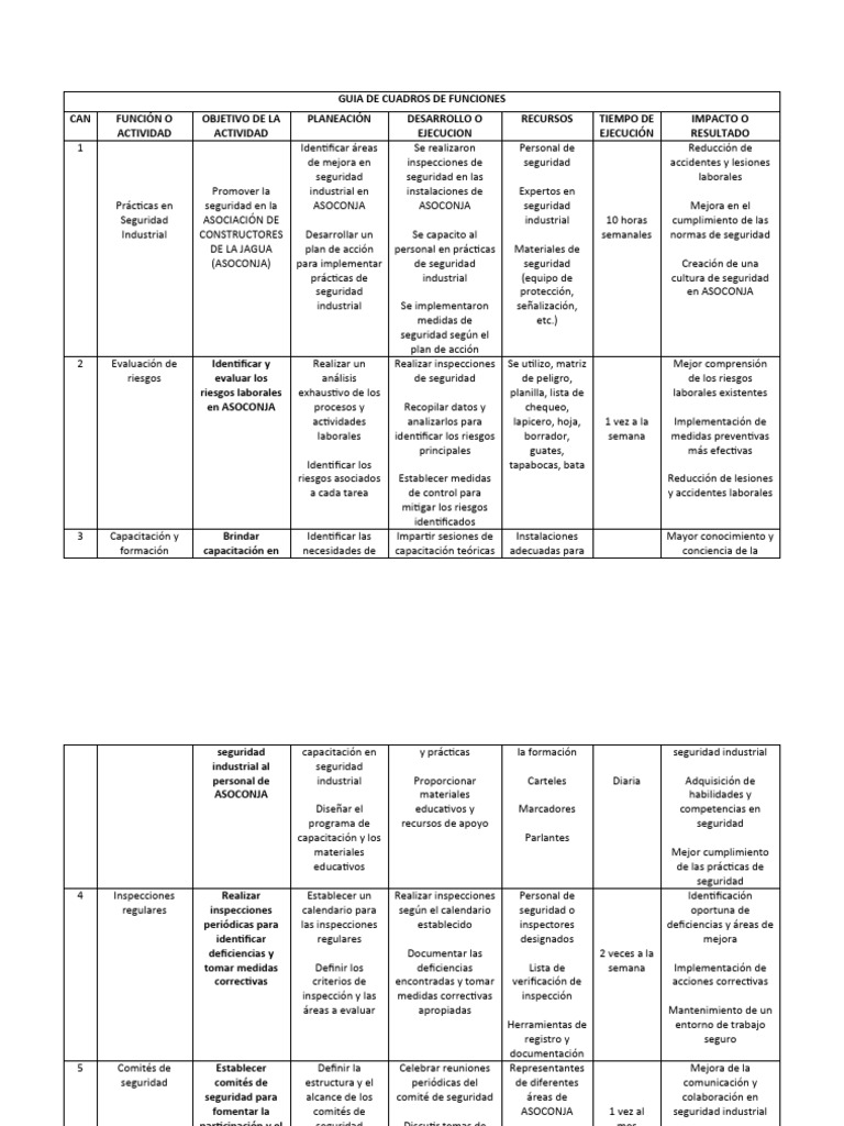Guia de Cuadros de Funciones | PDF | Negocios | Informática