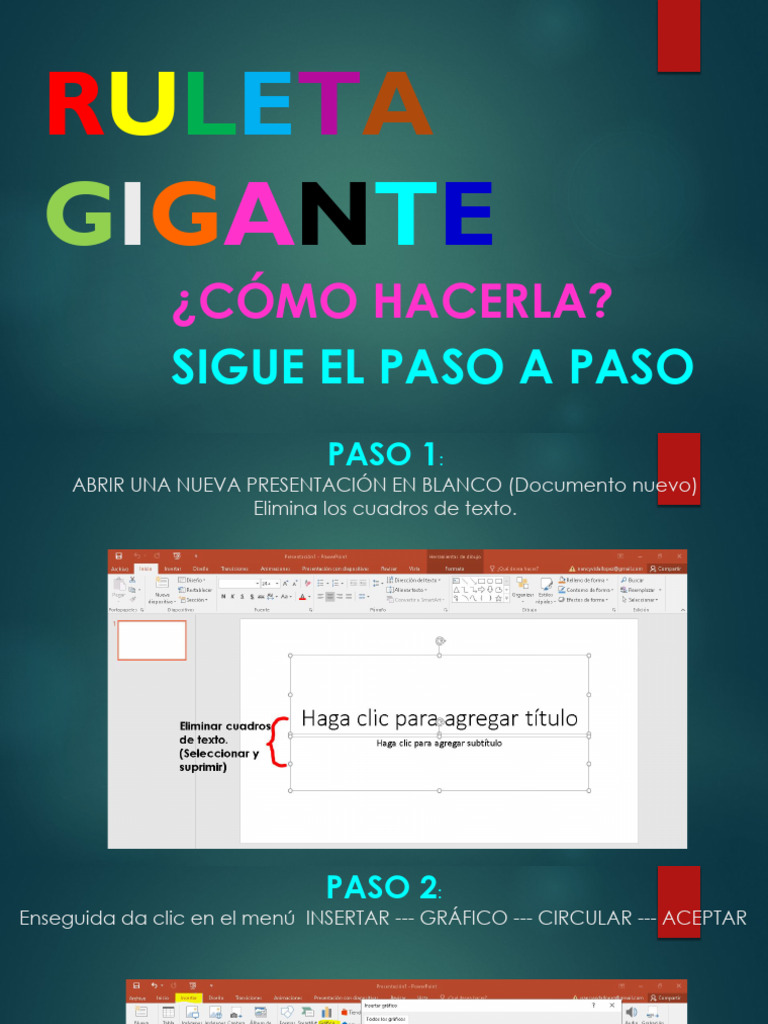 Tutorial Ruleta en Power Point | PDF | Métodos y materiales de enseñanza