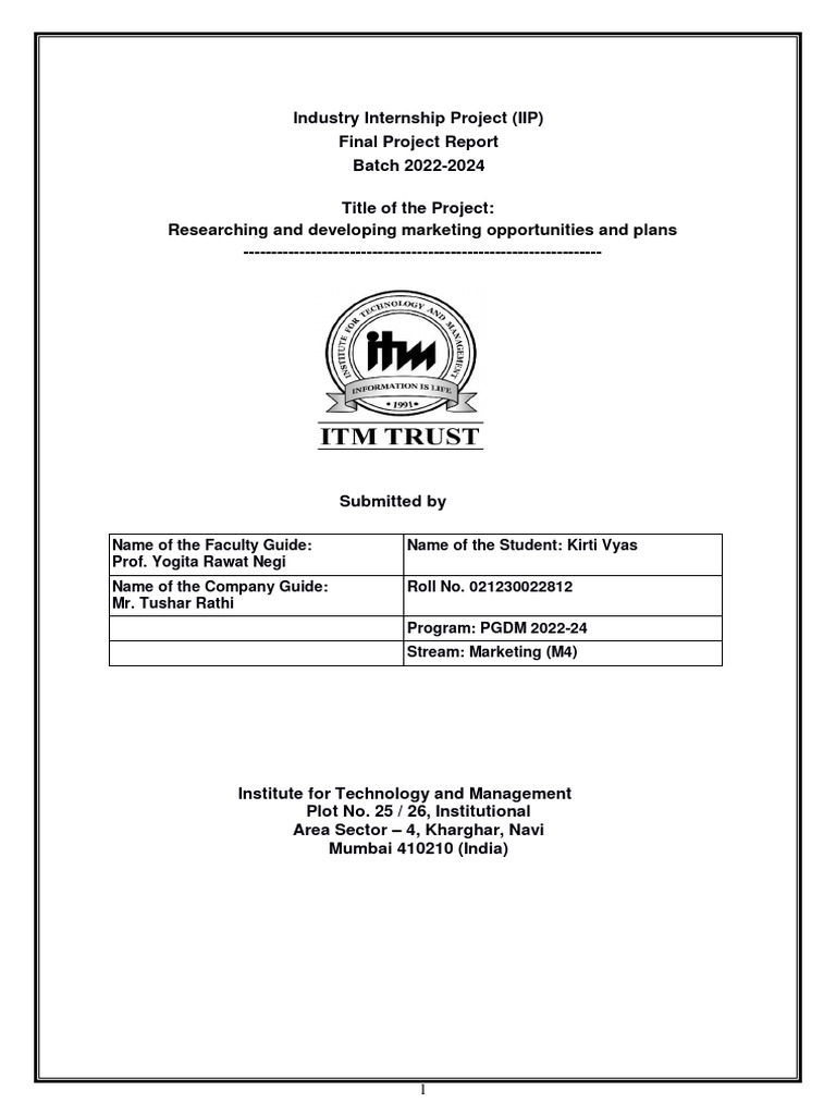 IIP Final Project (Kirti Vyas) | PDF | Retail | E Commerce