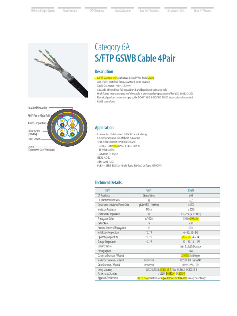 Cable Ls SFTP | PDF | Electrical Components | Electrical Engineering