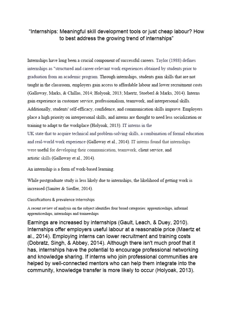 Internships | PDF | Job Hunting | Internship