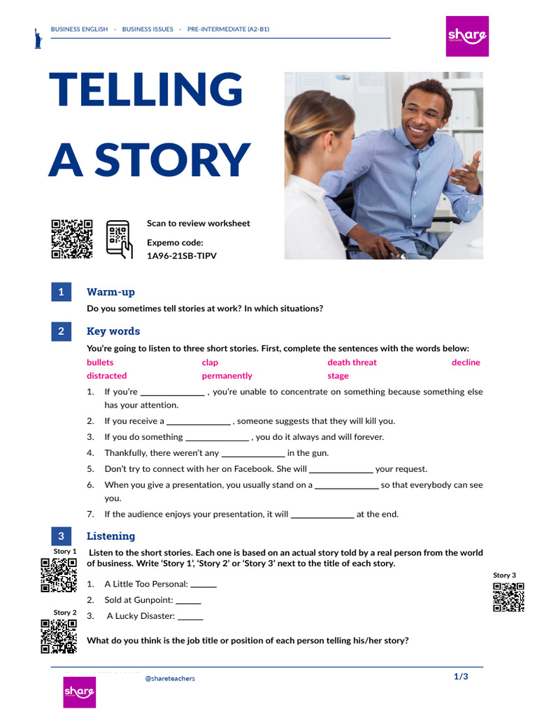 Telling A Story American English Teacher | PDF