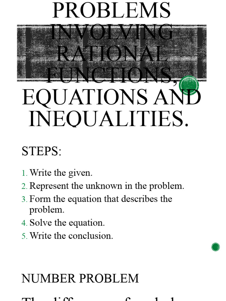 Solving Problems Involving Rational Functions Equations and | PDF ...