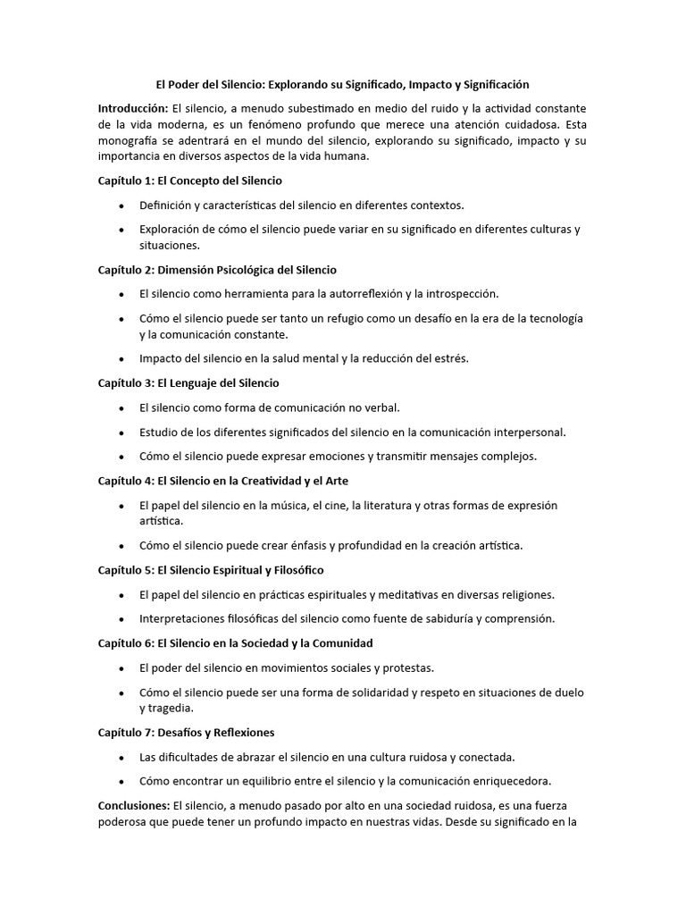 El Poder Del Silencio Pdf Comunicación Espiritualidad