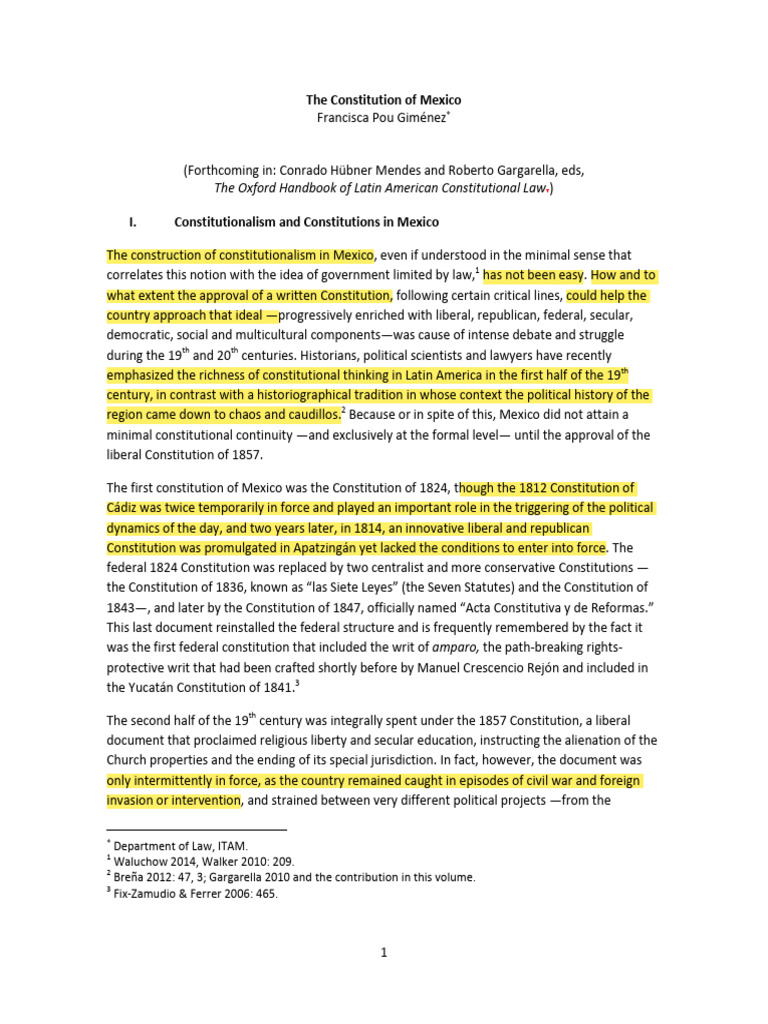 The Constitution of Mexico | PDF | History