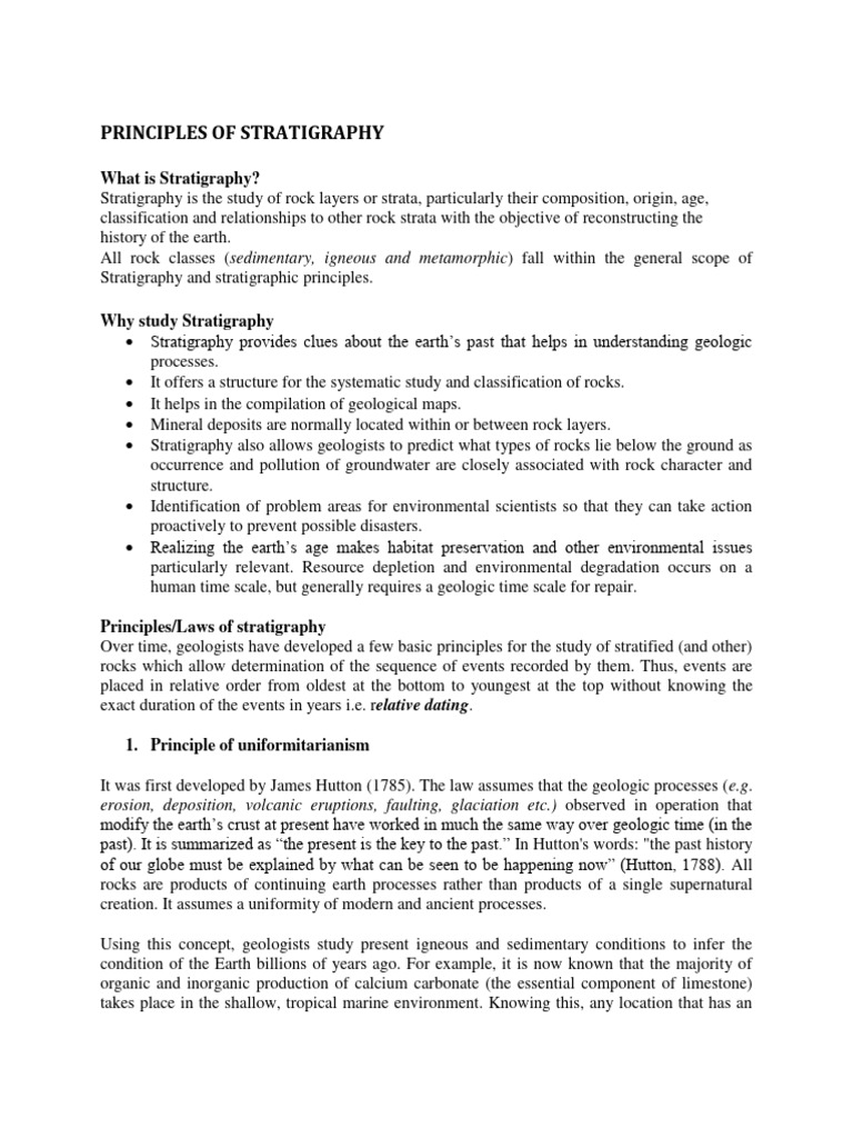 Principles of Stratigraphy Explained | PDF | Stratigraphy | Geological ...