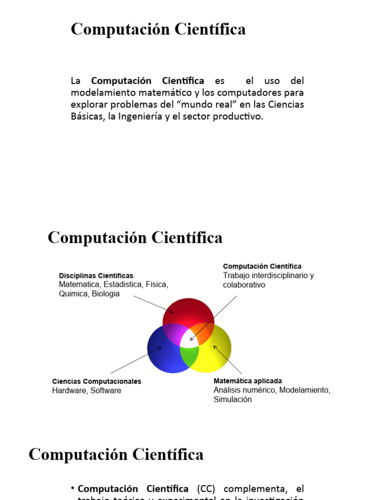 Presentacion Computacion Cientifica 6 | PDF | Ciencias de la ...