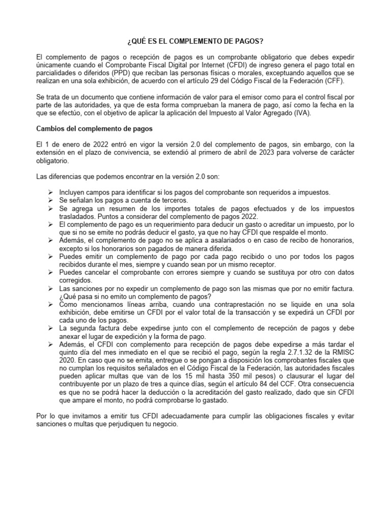 Complemento de Pagos | PDF
