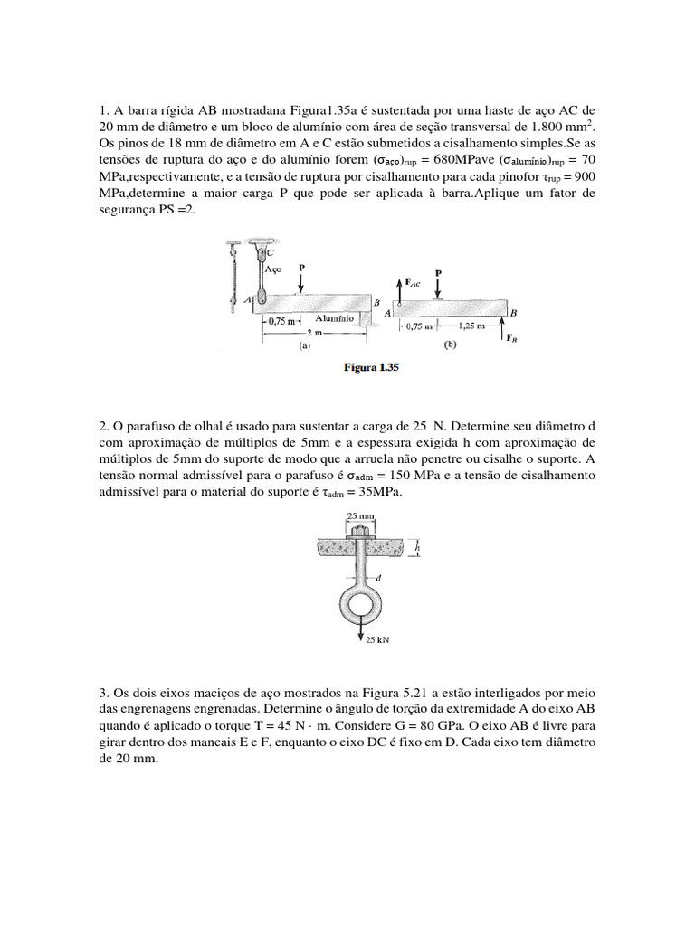 Lista de Exercícios de REMA | PDF