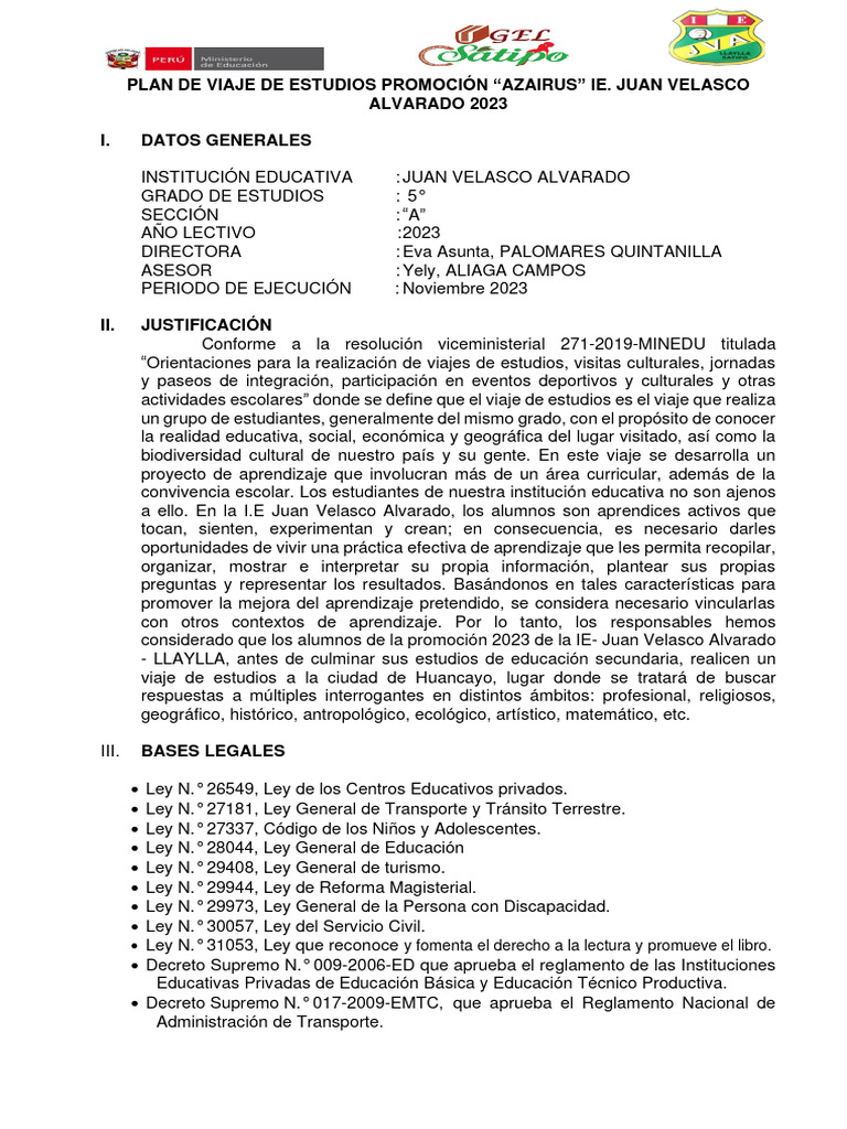 AZAIRUS-Plan-Viaje-Estudios 2023 | PDF