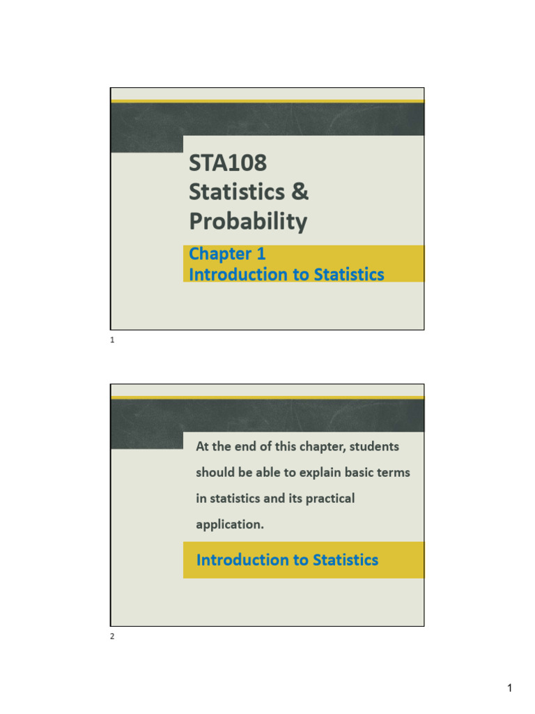 STA108 Chapter 1 - Introduction To Statistics | PDF | Sampling ...
