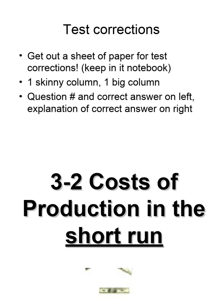 AP Micro 3-2 Costs of Production | PDF | Marginal Cost | Long Run And ...