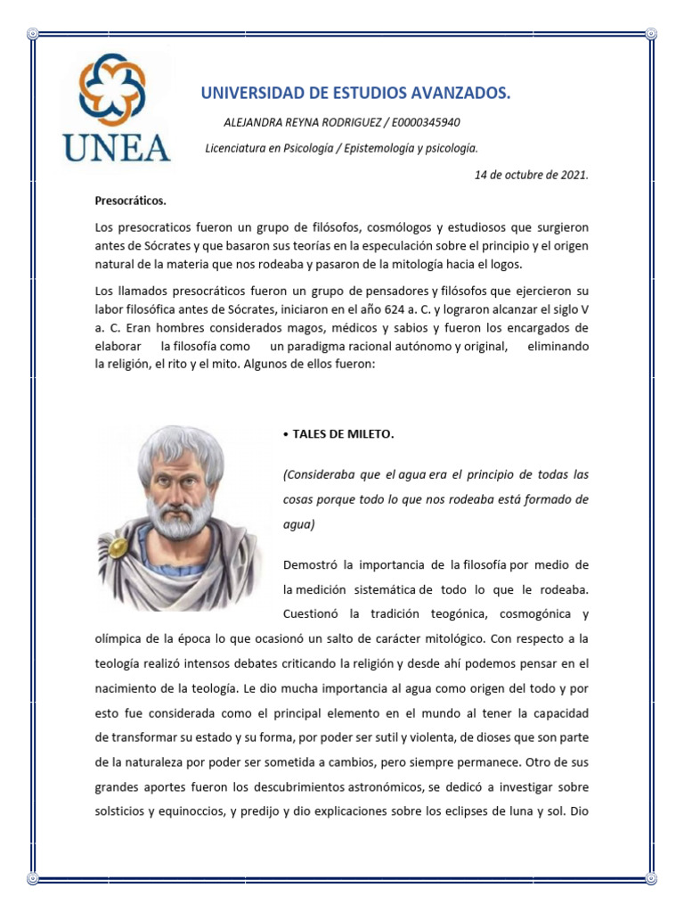 Pre Socratic Os | PDF | Metafísica