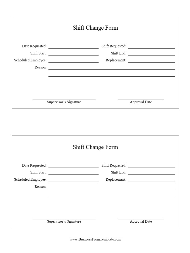 Shift Change Form | PDF
