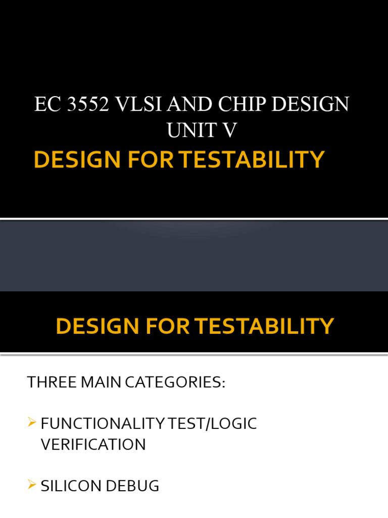 Design for Testability in VLSI | PDF | Technology & Engineering