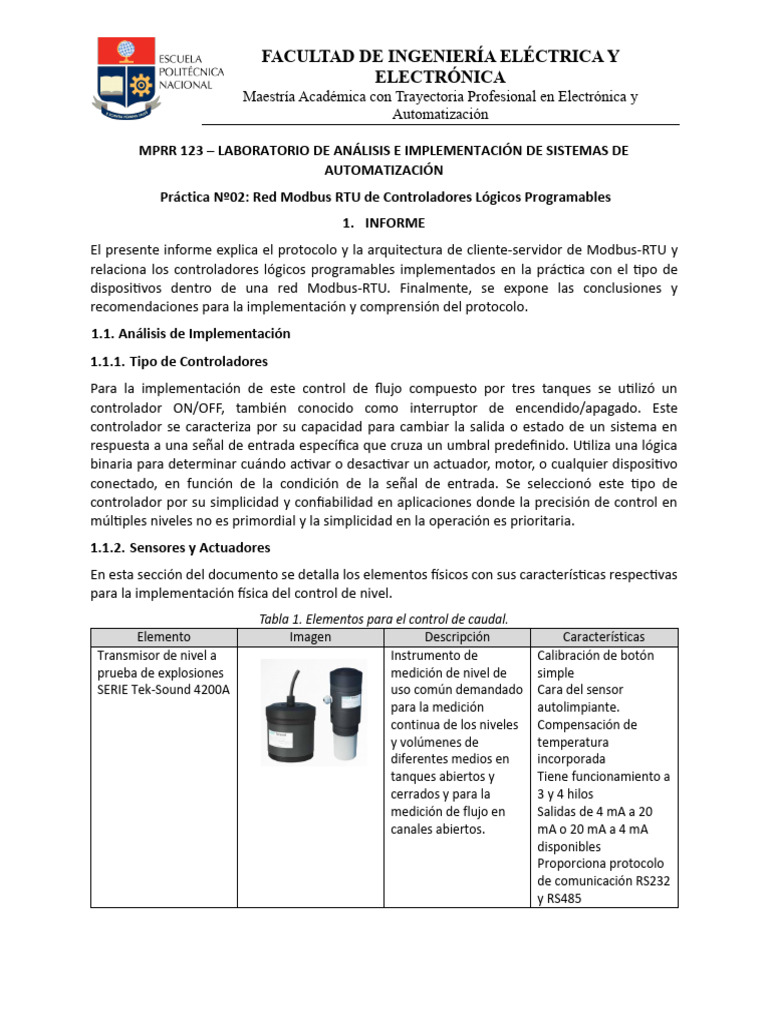 Informe Practica 2 | PDF | Controlador lógico programable | Electrónica