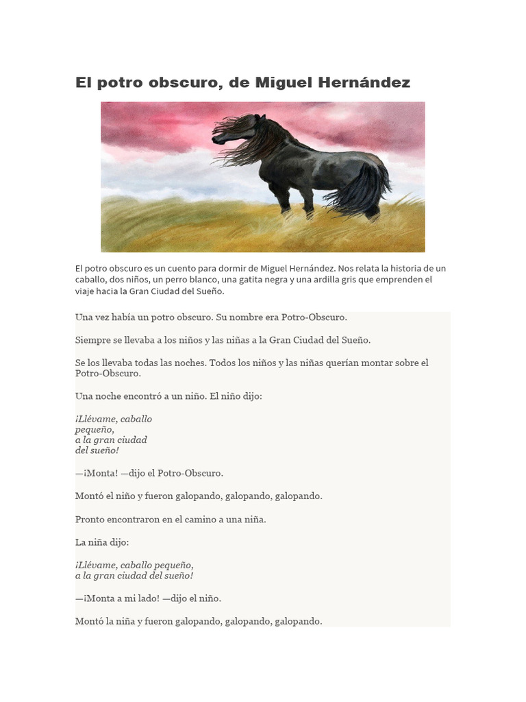 El Potro Obscuro | PDF | Panes | Caballos