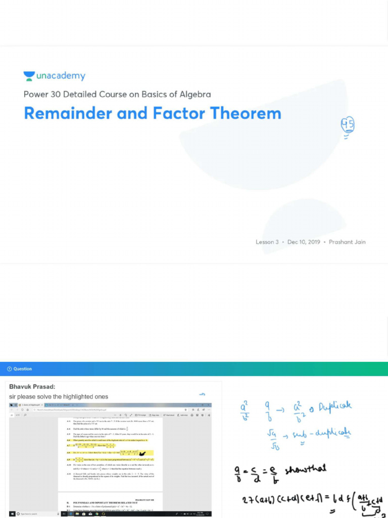 Remainder and Factor Theorem With Anno | PDF