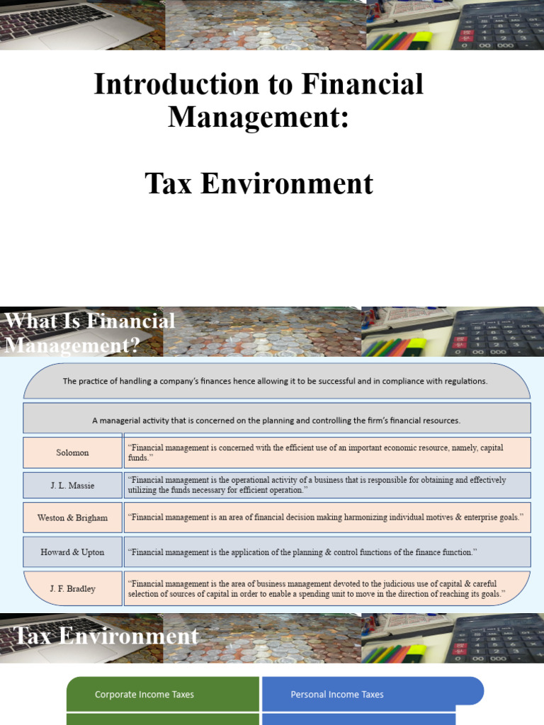 Financial Management And Tax Overview Pdf Taxation In The United