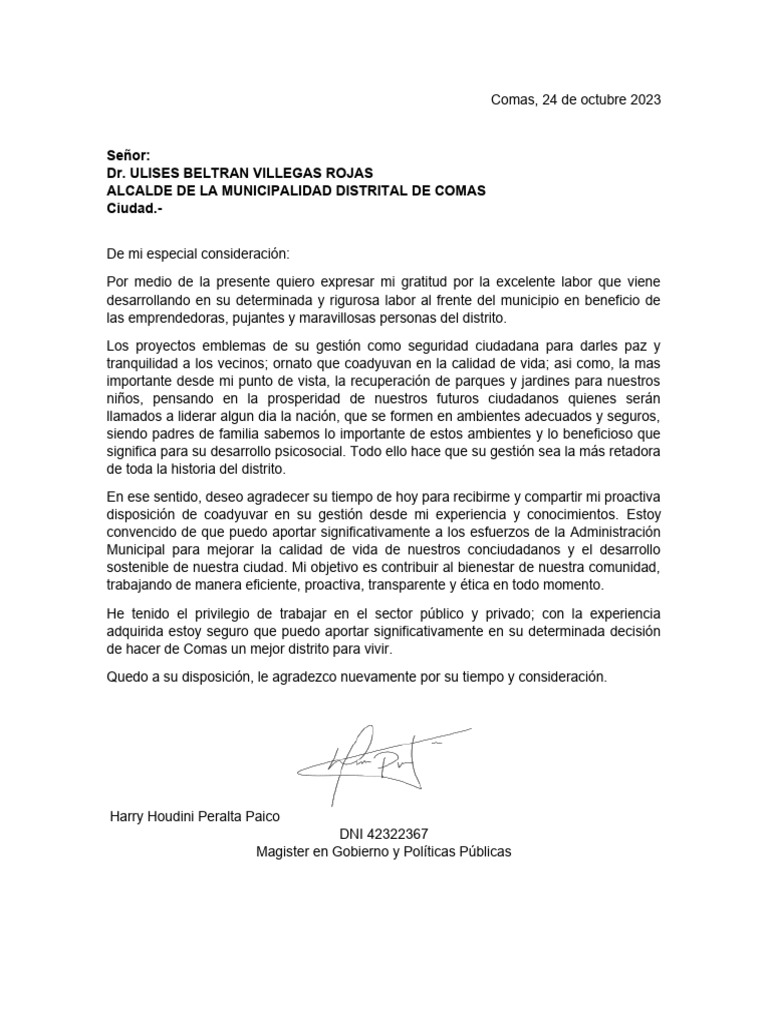 Carta A Alcalde | PDF