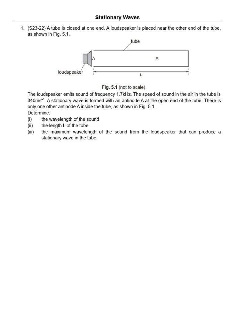 Stationary Waves | PDF | Waves | Sound