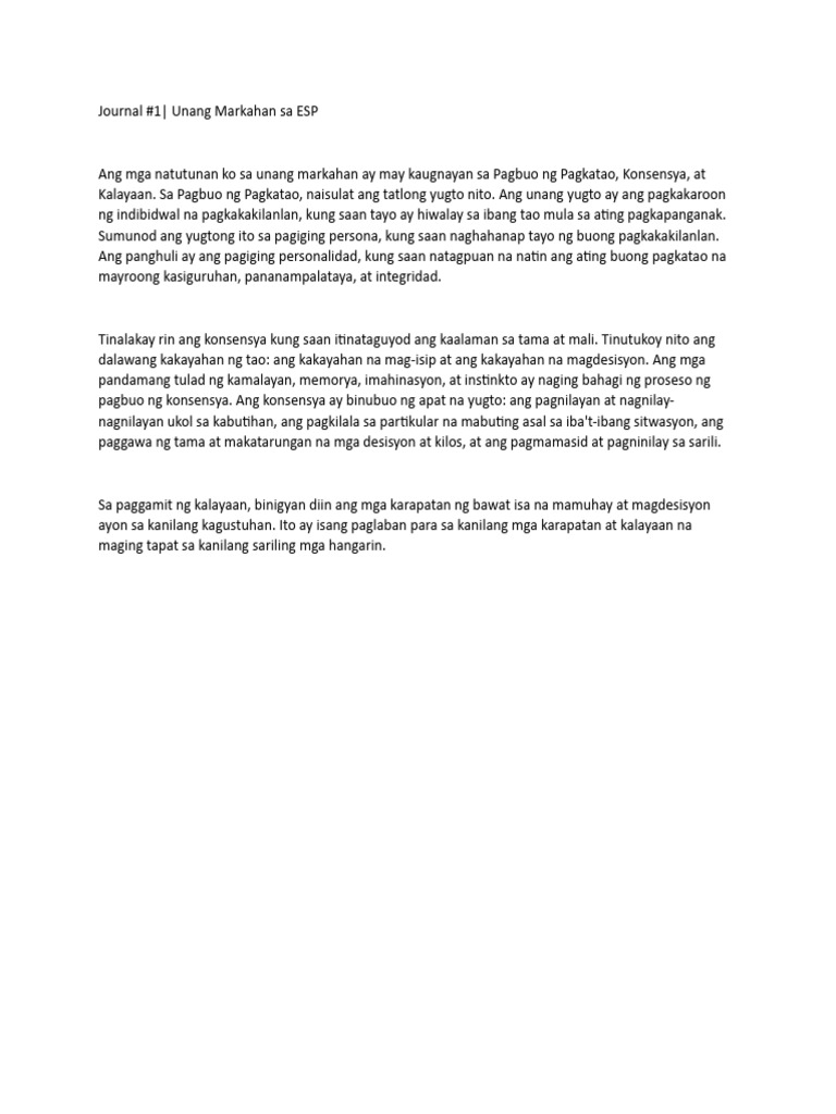 ESP Journal First Quarter. | PDF