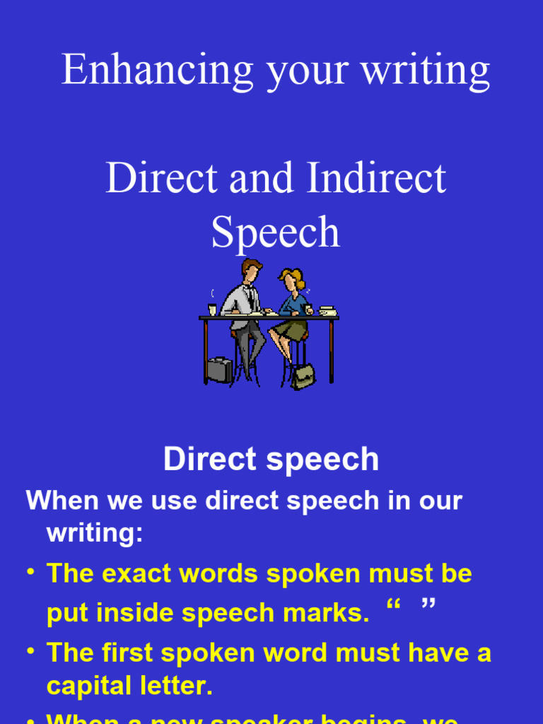 Direct Indirect Speech SD | PDF | Verb | Language Mechanics