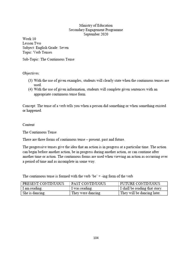 Grade 7 English Language Week 10 Lesson 2 and Answersheet | PDF