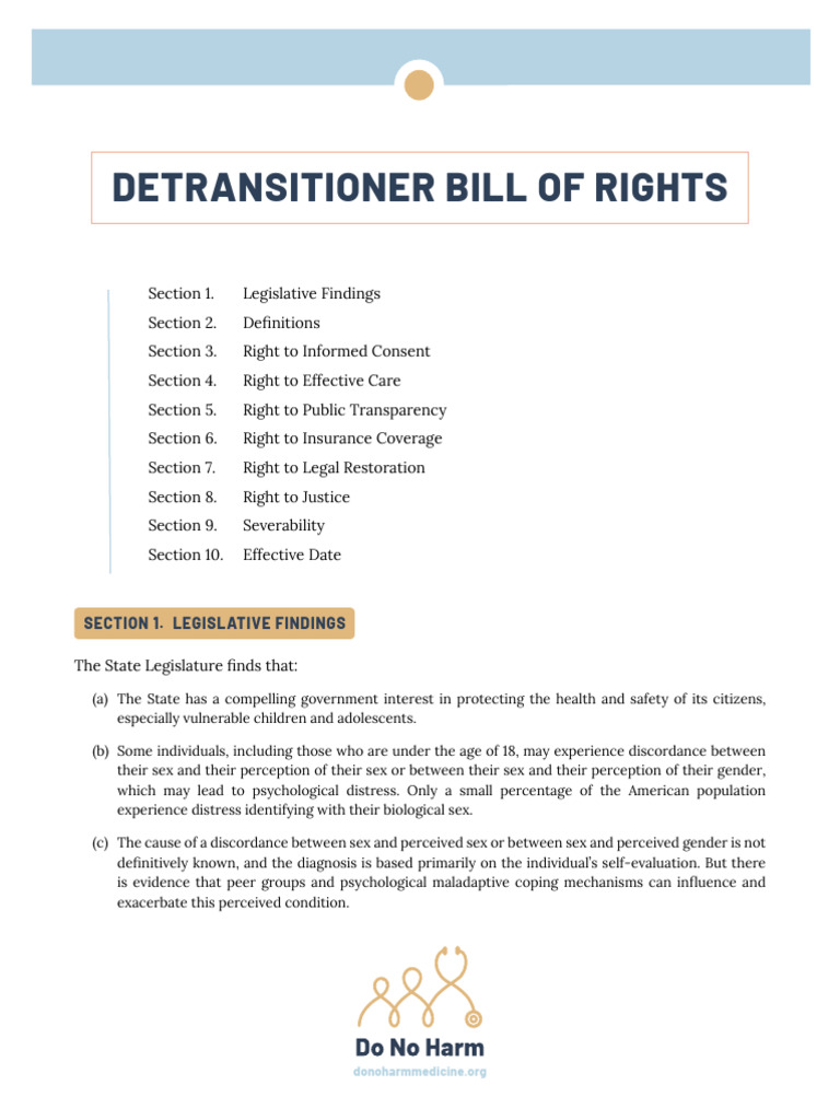 Detransitioner Bill of Rights | PDF | Clinical Medicine