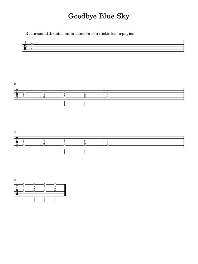 Arpegios en "Goodbye Blue Sky" | PDF