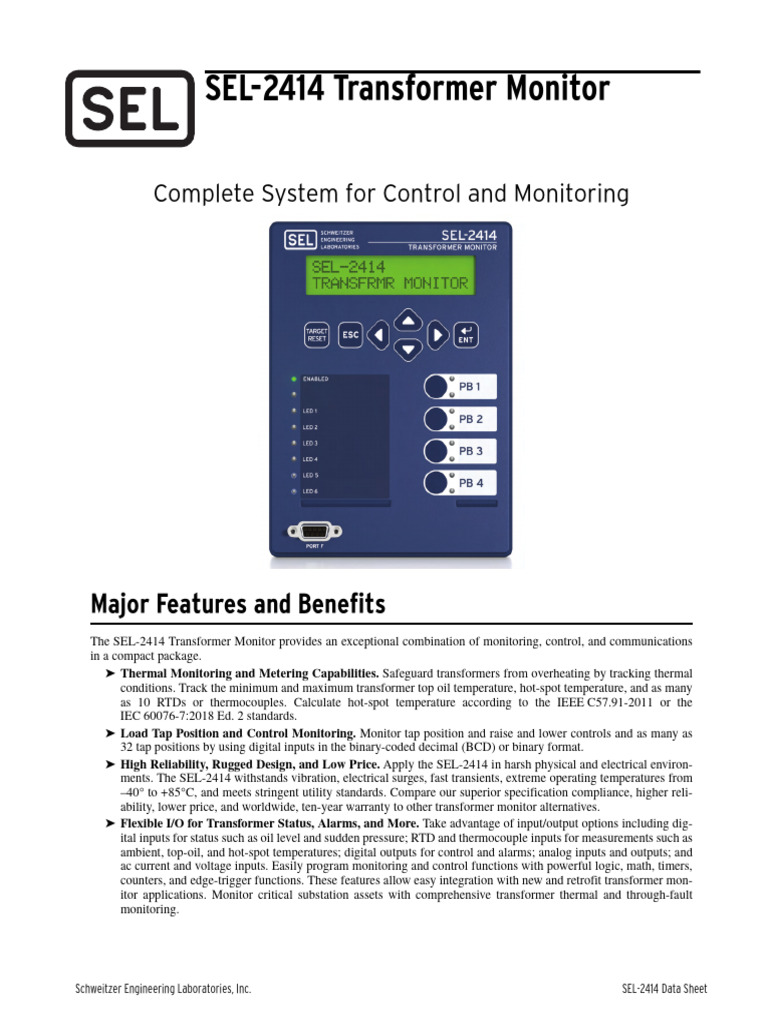 Sel 2414 | PDF | Transformer | Electromagnetic Interference
