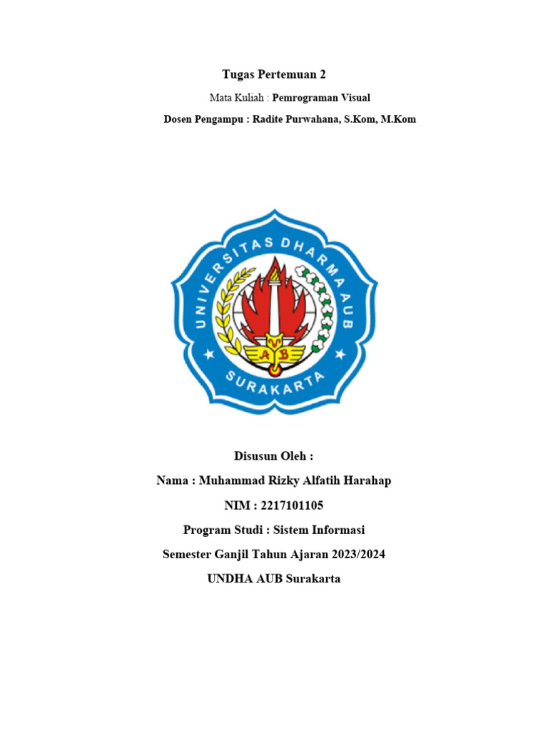 Tugas Pemrograman Visual | PDF