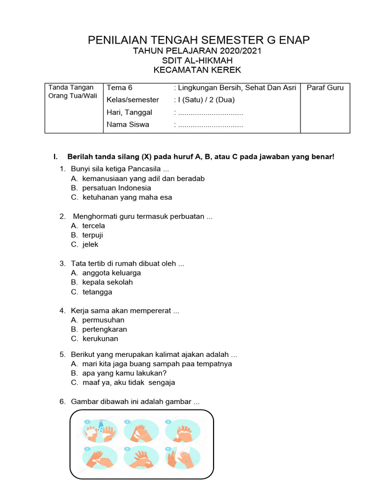 Soal Pts Tema 6 Sem 2 | PDF