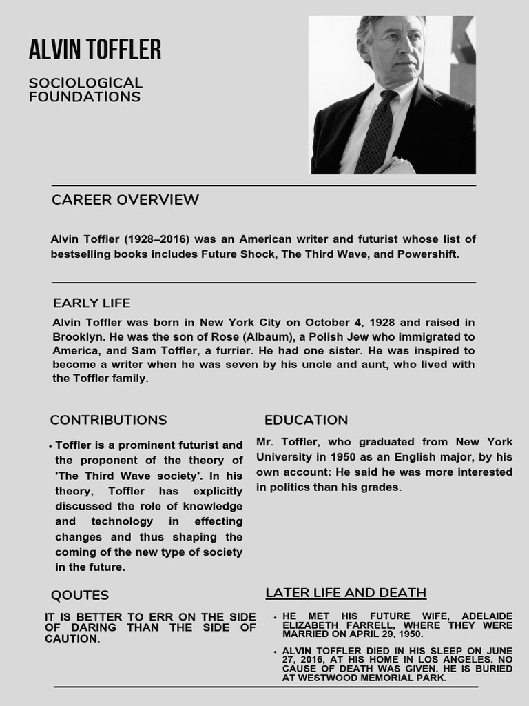 Alvin Toffler: Futurist and Author Biography | PDF