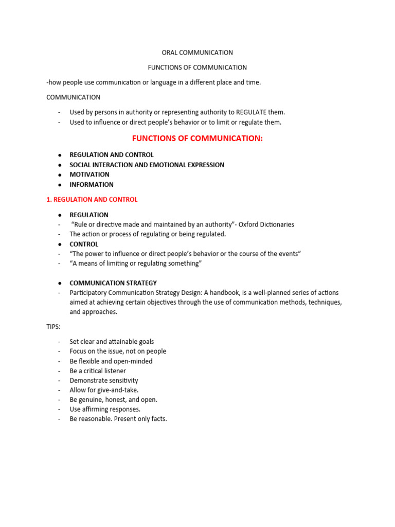Oral Communication Reviewer - Midterm | PDF | Communication | Cognition
