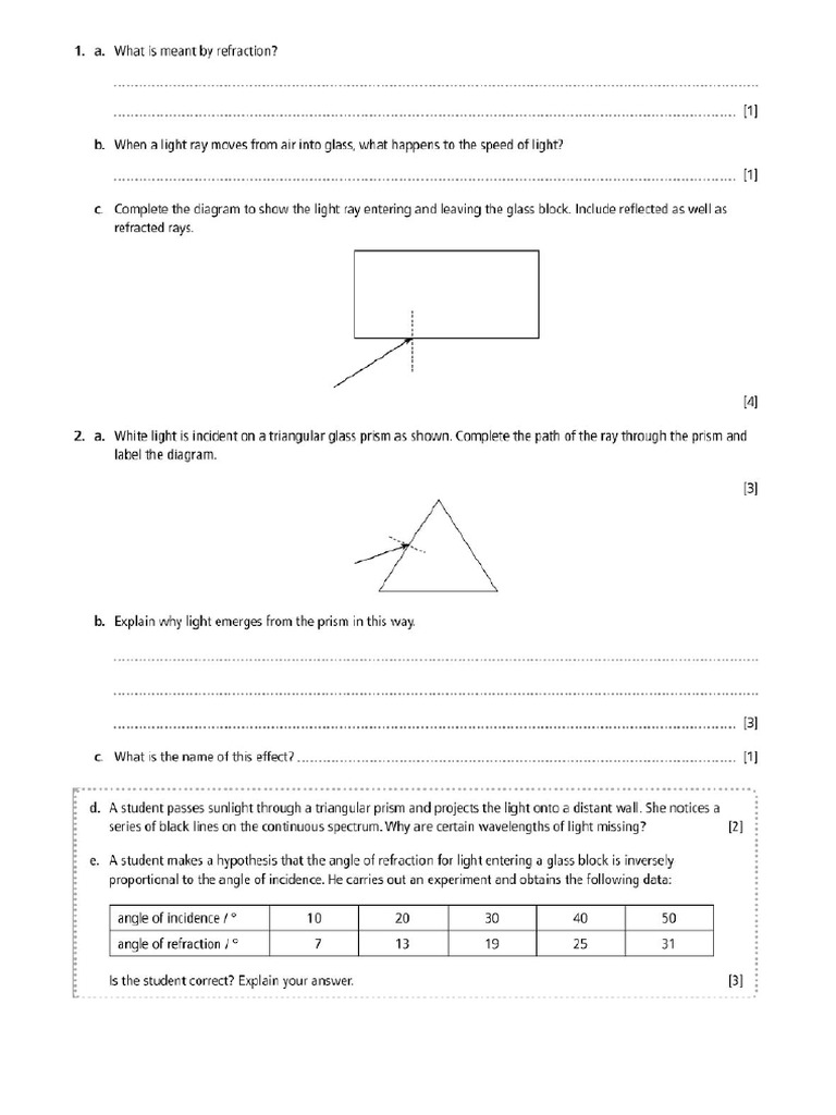 Refraction Problem | PDF