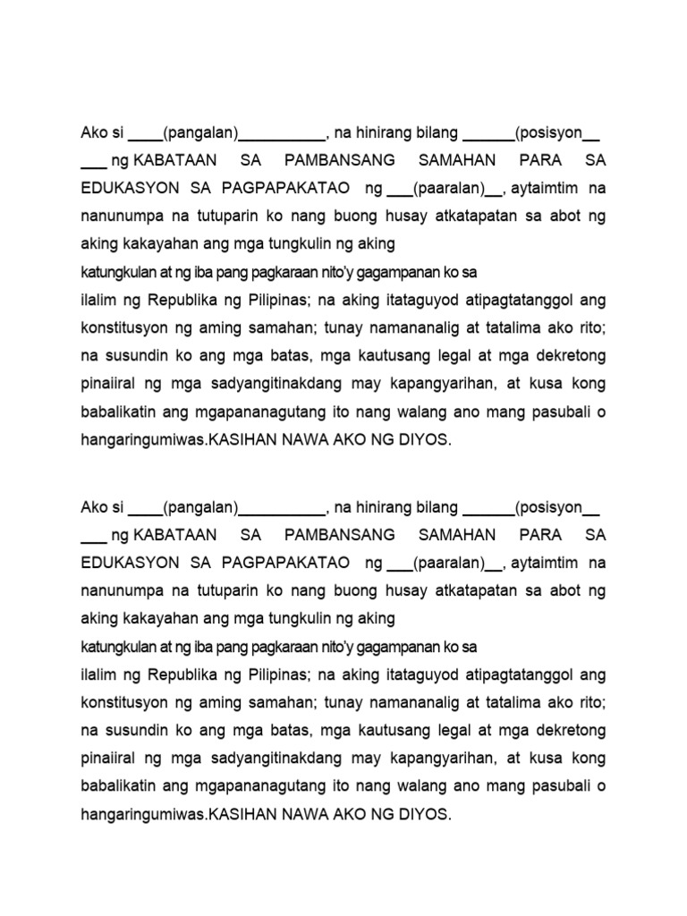 Panunumpa Sa Katungkulan | PDF