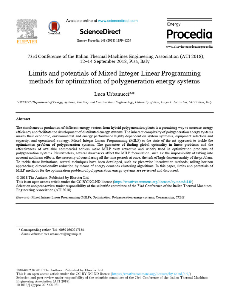 Milp Advantage | PDF | Linear Programming | Cogeneration