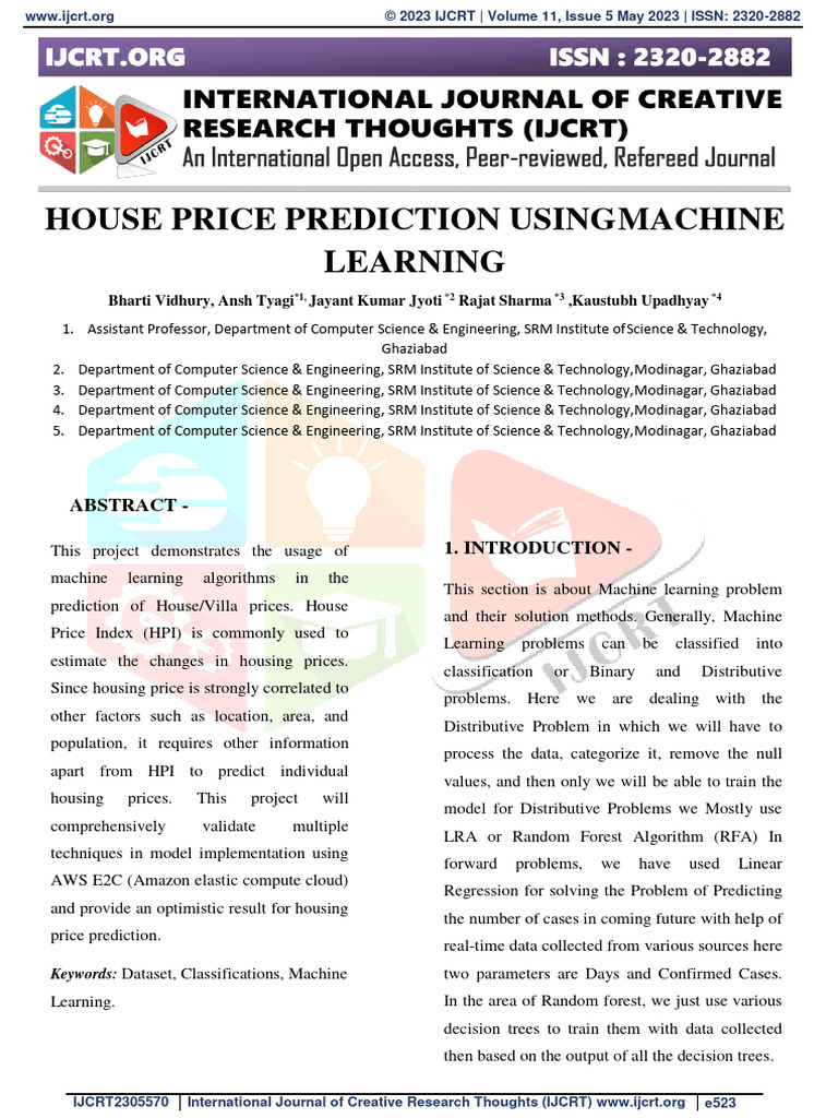 House Price Prediction Using Machine Learning | Download Free PDF | Web Server | Internet & Web