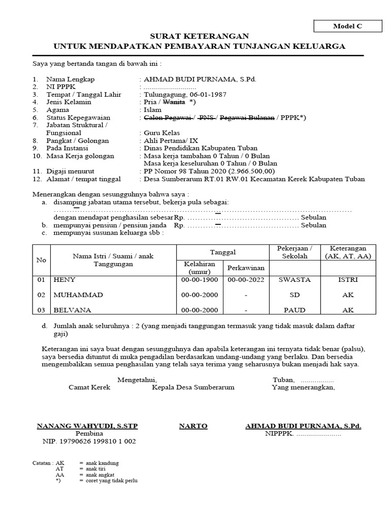 Contoh Model C | PDF