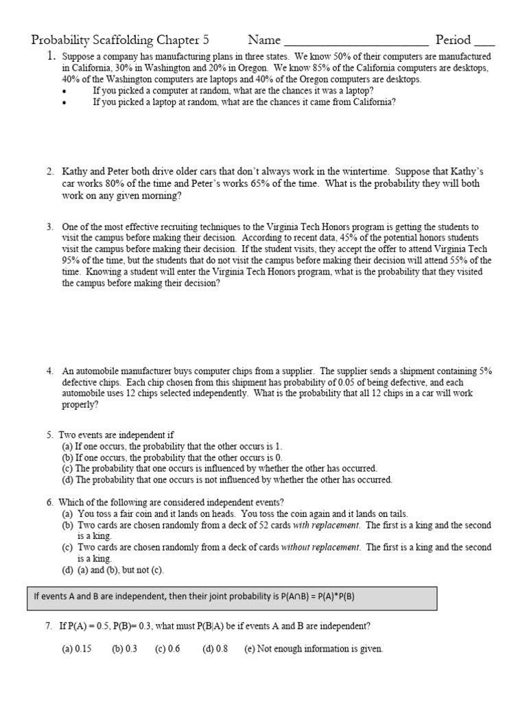 05 Probability Scaffolding | PDF | Computing | Science