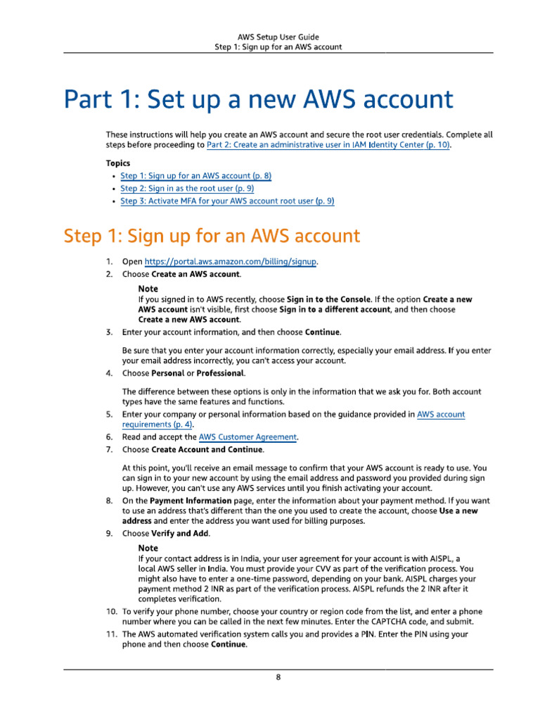 How To Create New AWS Account | PDF