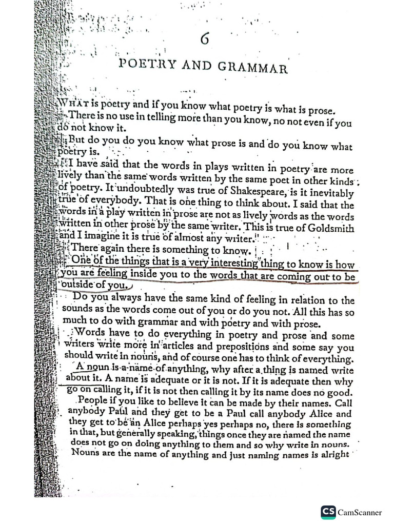Gertrude Stein - Poetry and Grammar | PDF