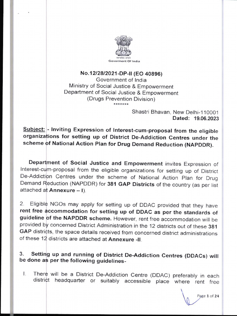 District De-Addiction Centres | PDF | Justice | Crime & Violence