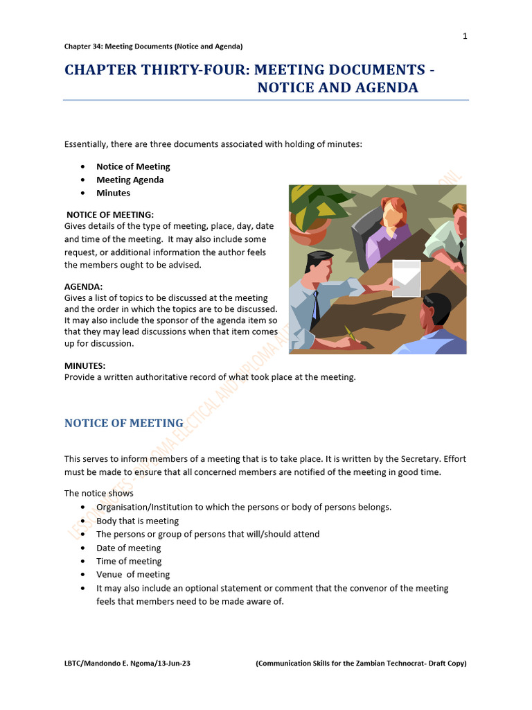 Comm Notes - 34 - Notice of Meeting and Agenda | PDF