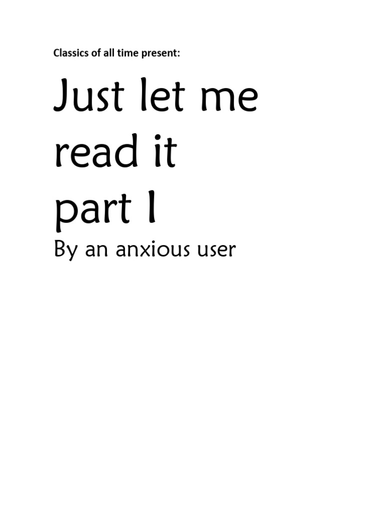 Just Let Me Read It Part I | PDF | Services (Economics) Just Let Me Read It Part I | PDF | Services (Economics)
