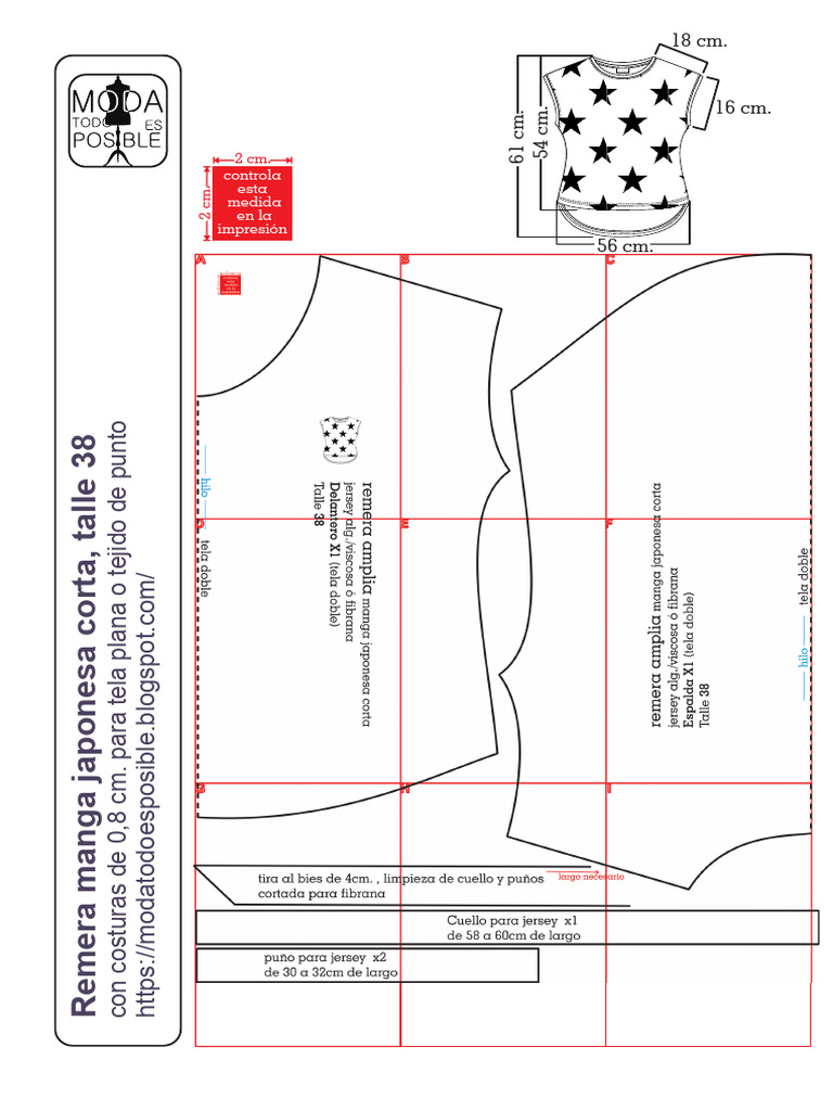 Remera Estrella Molde 38 | PDF