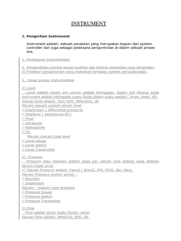 Dasar Dasar Instrument | PDF