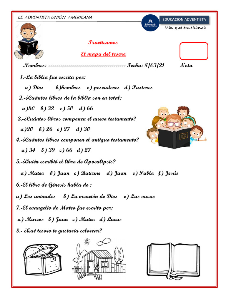 Ficha Tesoro Escondido 3ro | PDF