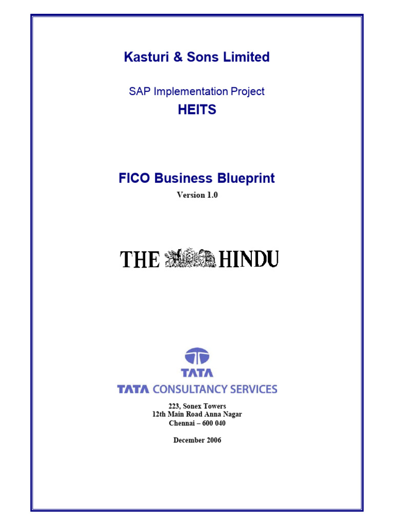 SAP FICO Sample Blue Print | PDF